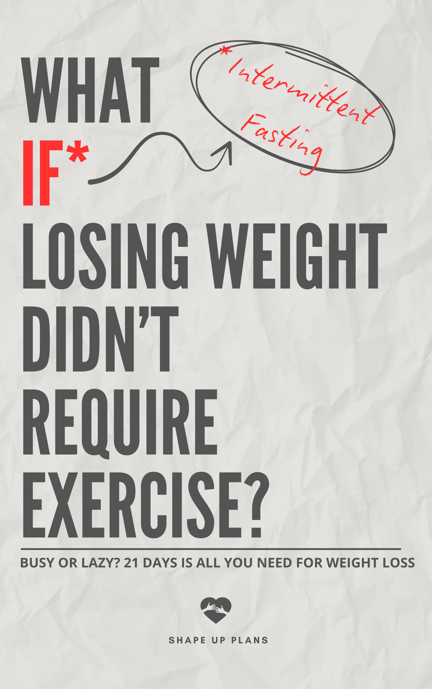What If Losing Weight Didn’t Require Exercise? – Shape Up Plans